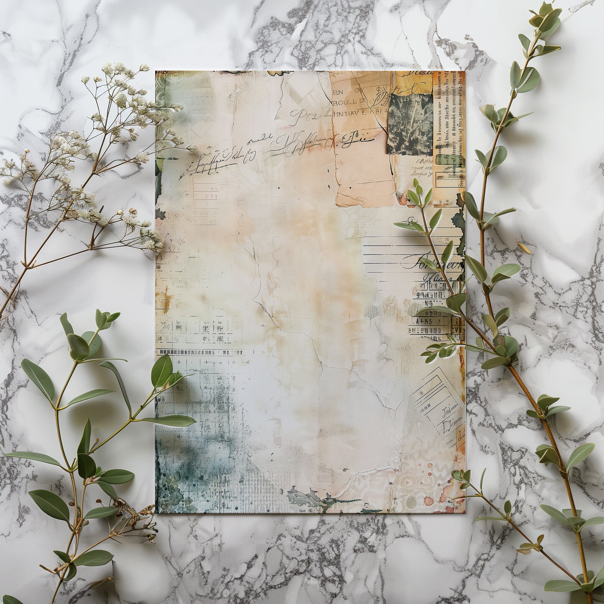 Faded Notes 12 Junk Journal Pages Vintage Ephemera Digital Paper ...