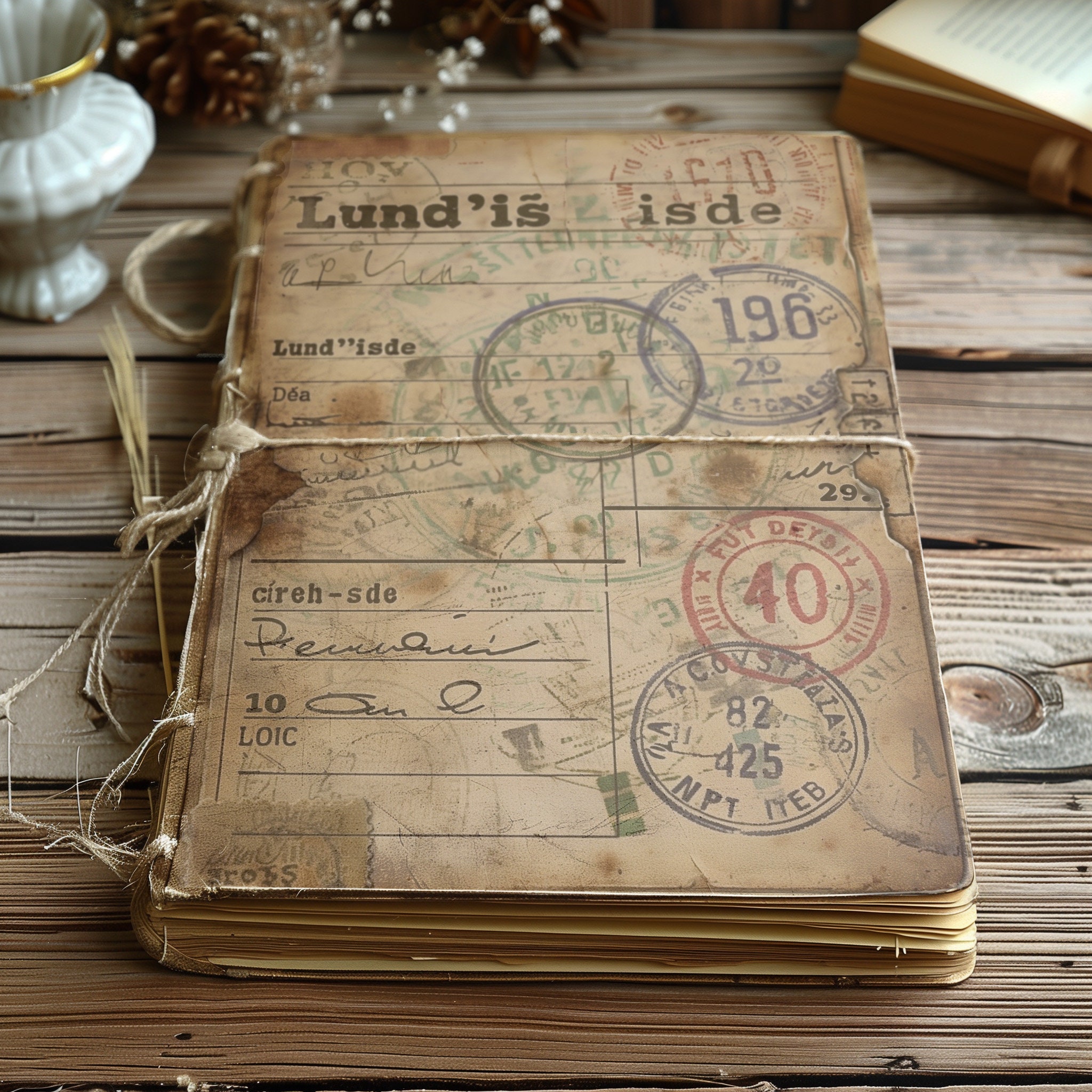 4 Vintage Travel Ephemera Collage Sheets Printable Junk Journal ...