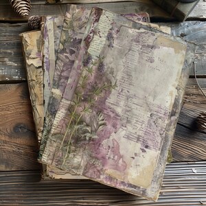 4 Vintage Lavender Pages Junk Journal Digital Kit Digital Collage ...