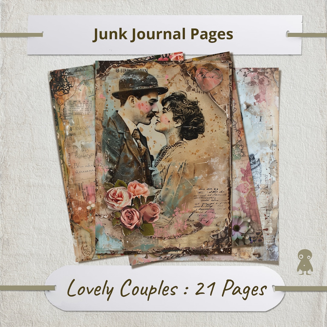 21 Lovely Couples Vintage Love Collage Digital Art Scrapbooking Junk ...