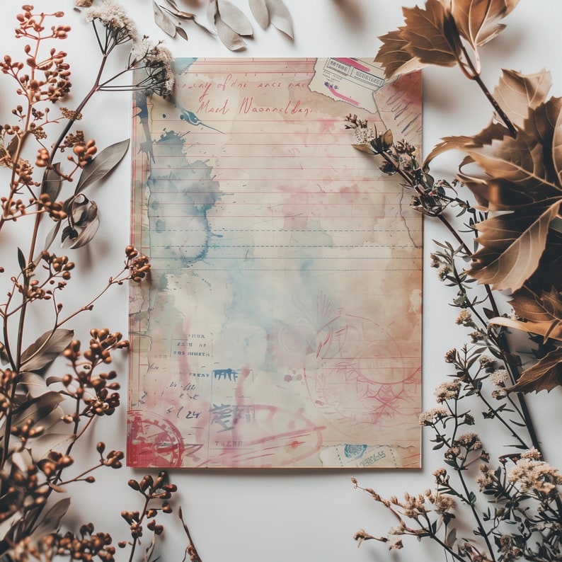 Faded Notes 12 Junk Journal Pages Vintage Ephemera Digital Paper ...
