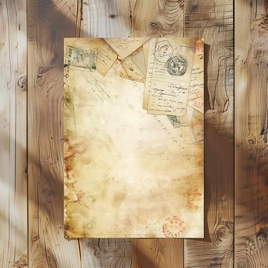 12 Nostalgic Paper Pages. Vintage Ephemera Collage, Newspaper Print ...