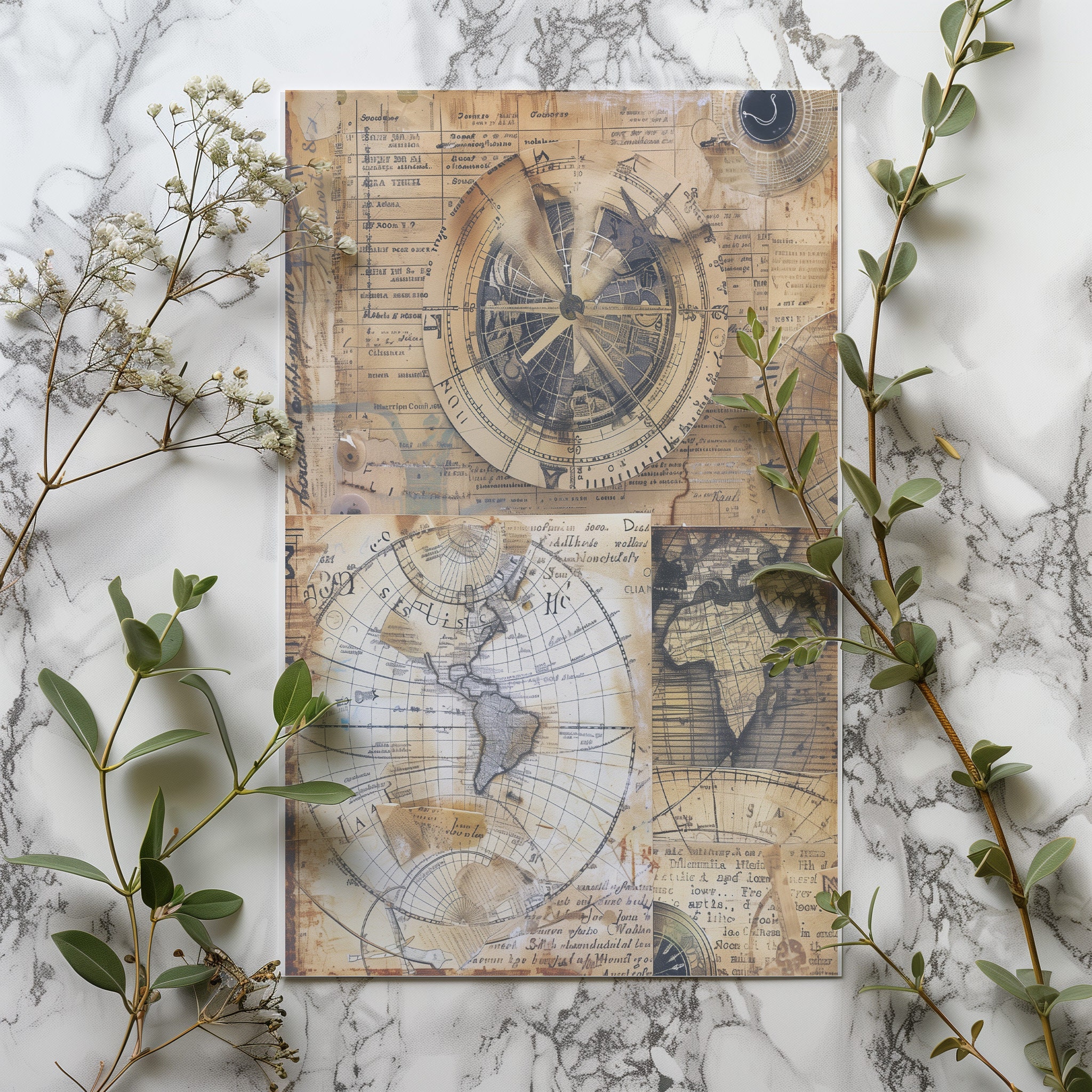 4 Renaissance Exploration Digital Papers, Astronomical and Nautical ...