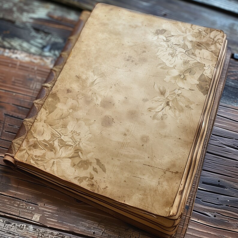 4 Floral Vintage Digital Papers Aged Botanical Prints Scrapbooking ...