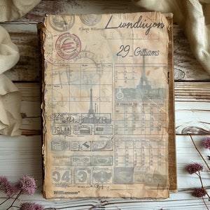 4 Vintage Travel Ephemera Collage Sheets Printable Junk Journal ...