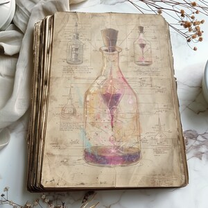 12 Vintage Alchemy Potion Pages for Junk Journal Mystical Elixir ...