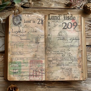 4 Vintage Travel Ephemera Collage Sheets Printable Junk Journal ...