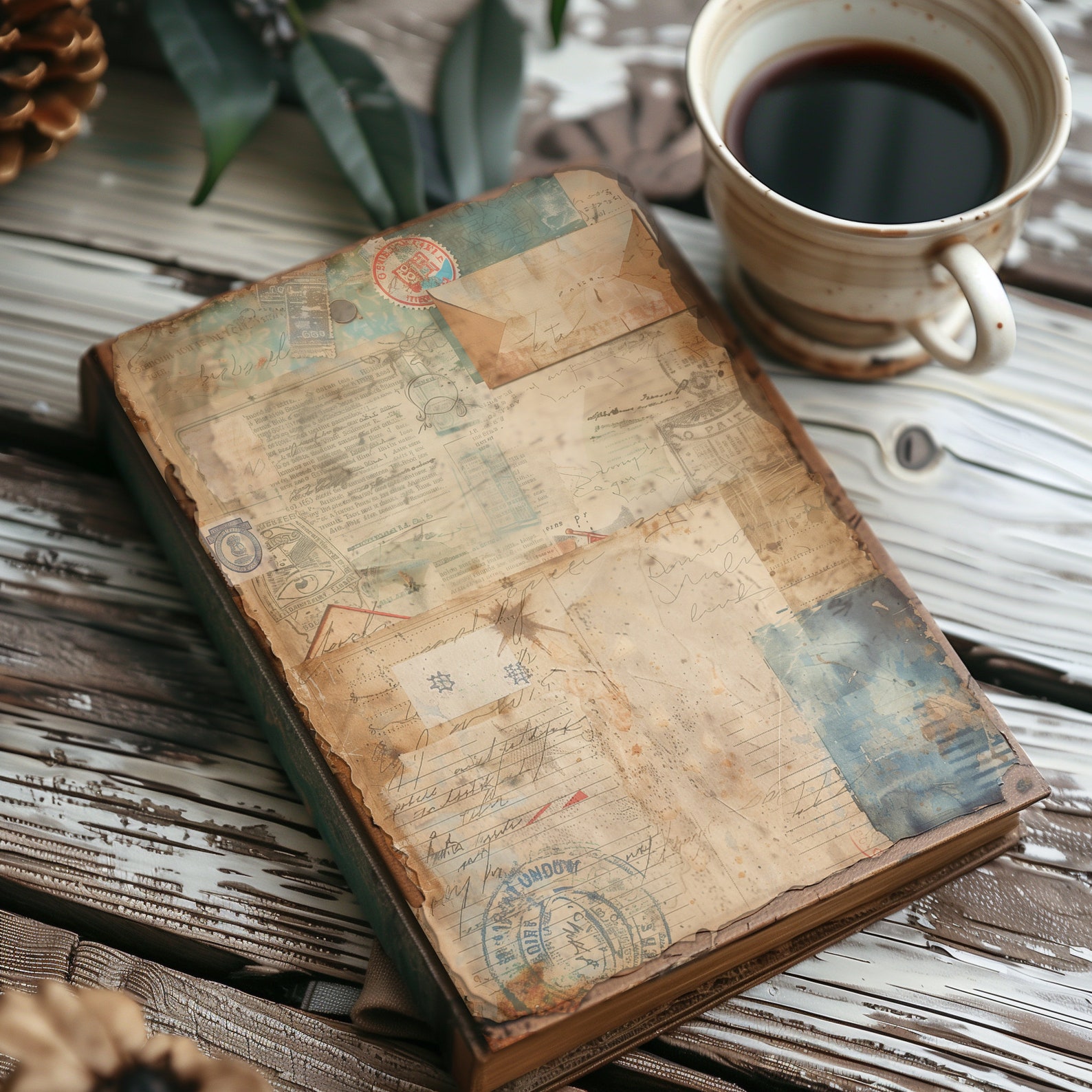 12 Nostalgic Paper Pages. Vintage Ephemera Collage, Newspaper Print ...