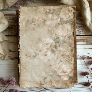 4 Floral Vintage Digital Papers Aged Botanical Prints Scrapbooking ...