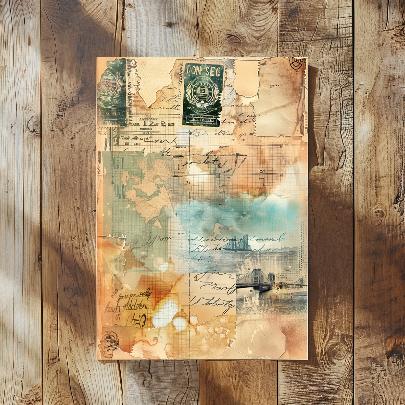 12 Bohemian Notes Pages Vintage Ephemera Junk Journal Illustrations ...