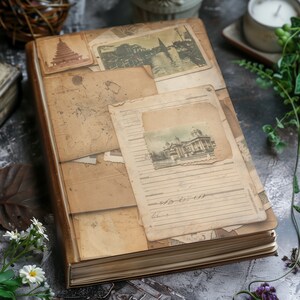 Vintage Postmarks Set 12 Nostalgic Parisian Collage Sheets Eiffel Tower ...