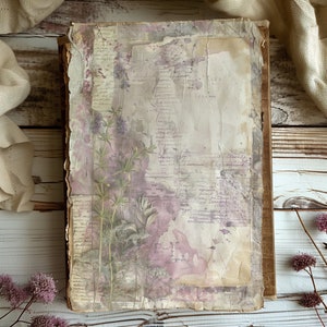 4 Vintage Lavender Pages Junk Journal Digital Kit Digital Collage ...