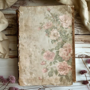 4 Elegant Roses Digital Papers Antique Floral Designs Romantic ...