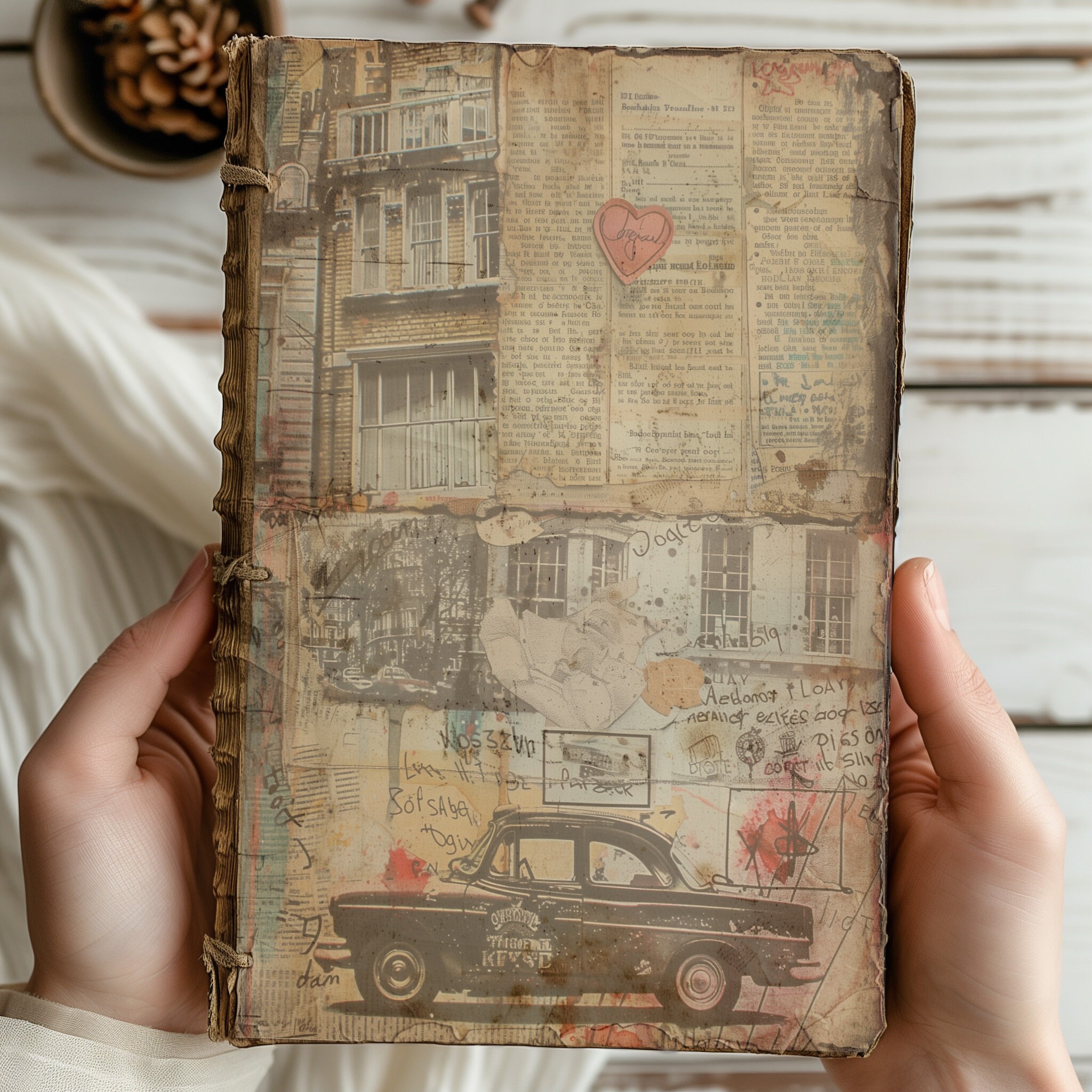 4 Vintage Urban Collages Digital Art Set Mixed Media Junk Journal Kit ...