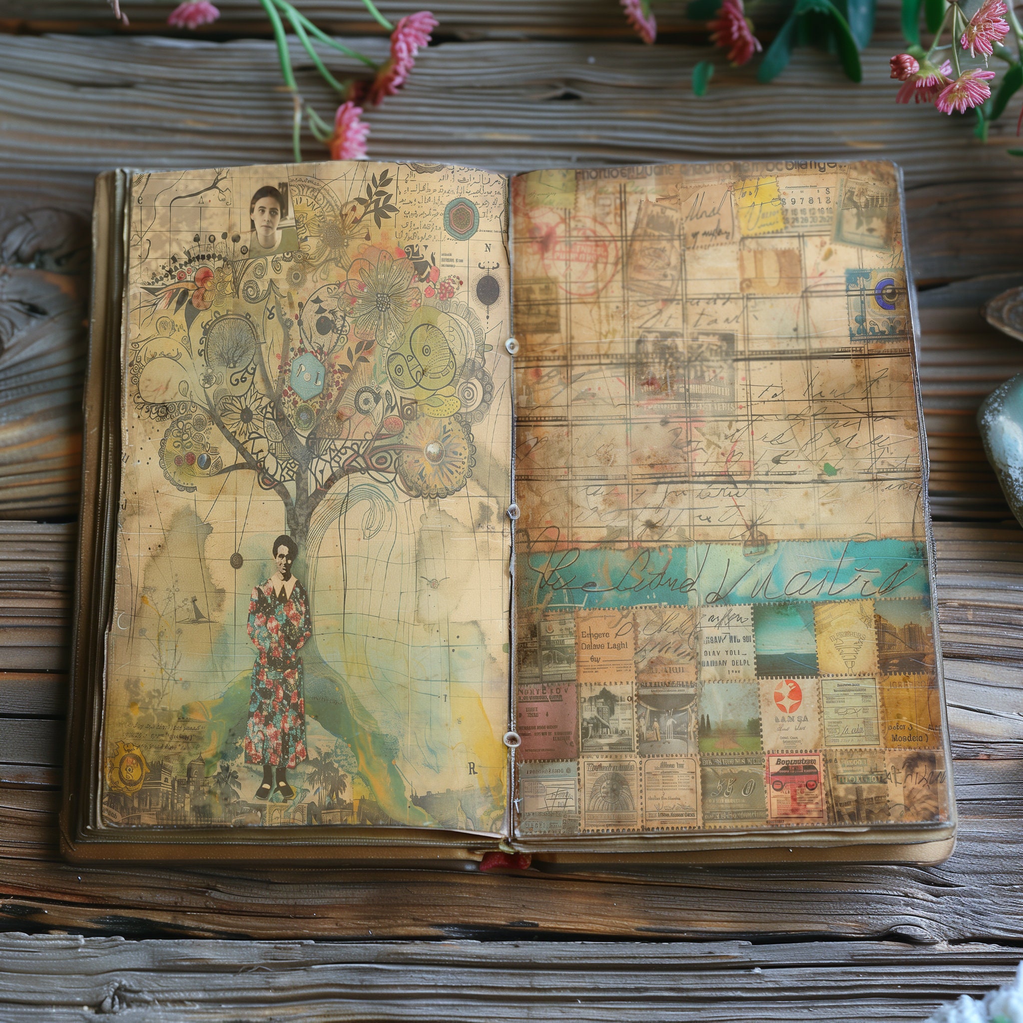 25 Sentimental Gems, Vintage-inspired Pages, Digital Junk Journal Kit ...