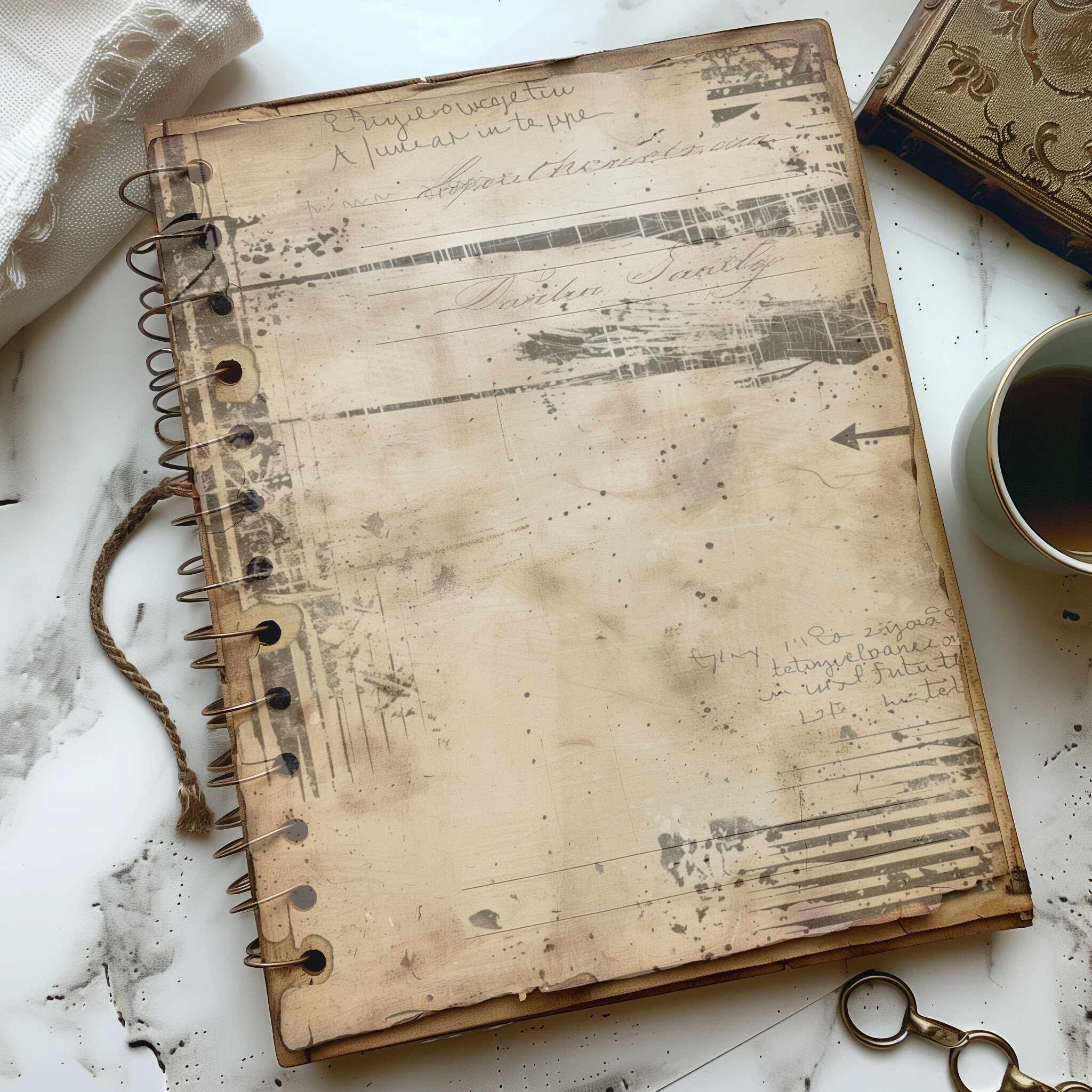 4 Grunge Junk Journal Pages, Scrapbooking, Artwork, Vintage Aesthetic ...