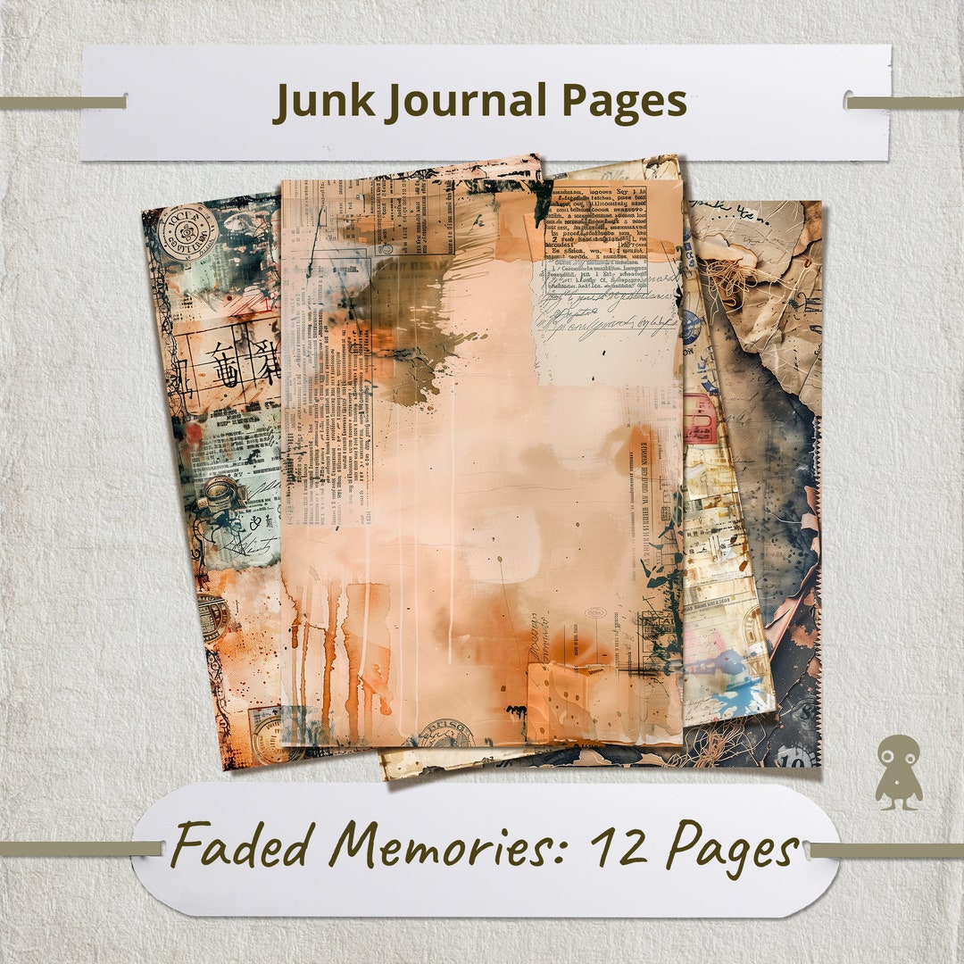 12 Faded Memories Pages Vintage Map and Manuscript Digital Set ...