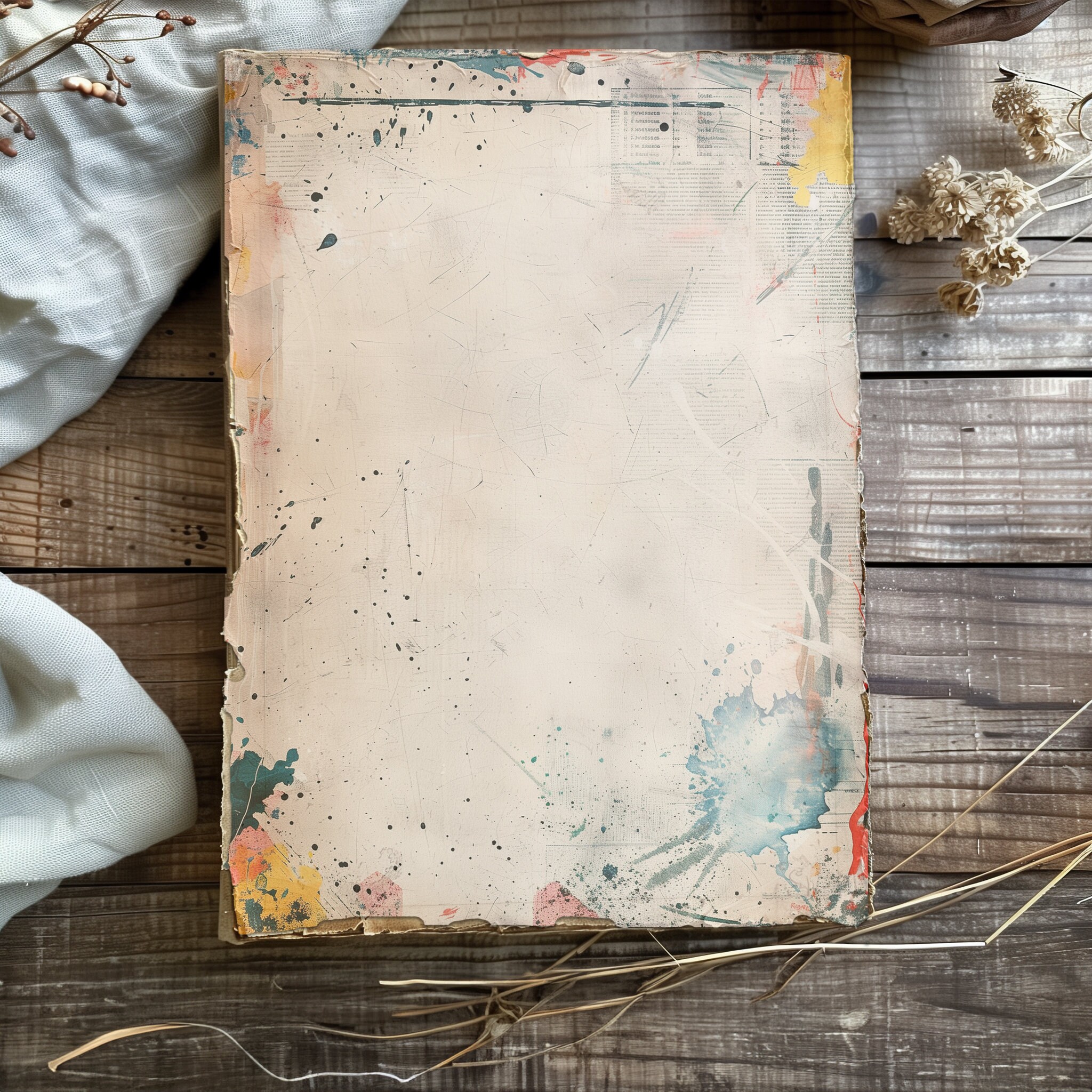 Faded Notes 12 Junk Journal Pages Vintage Ephemera Digital Paper ...