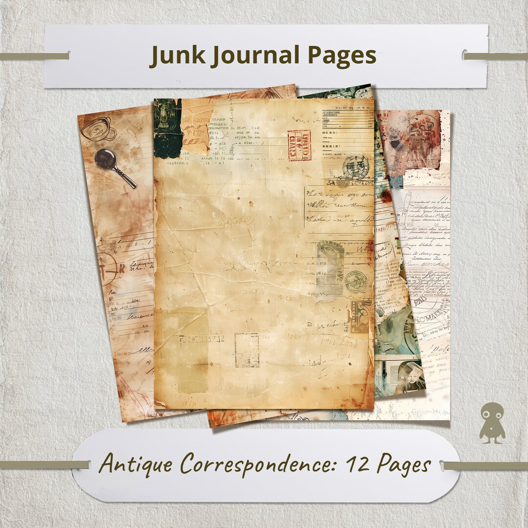 Antique Correspondence 12 Pages of Vintage Ephemera Digital Papers Old ...