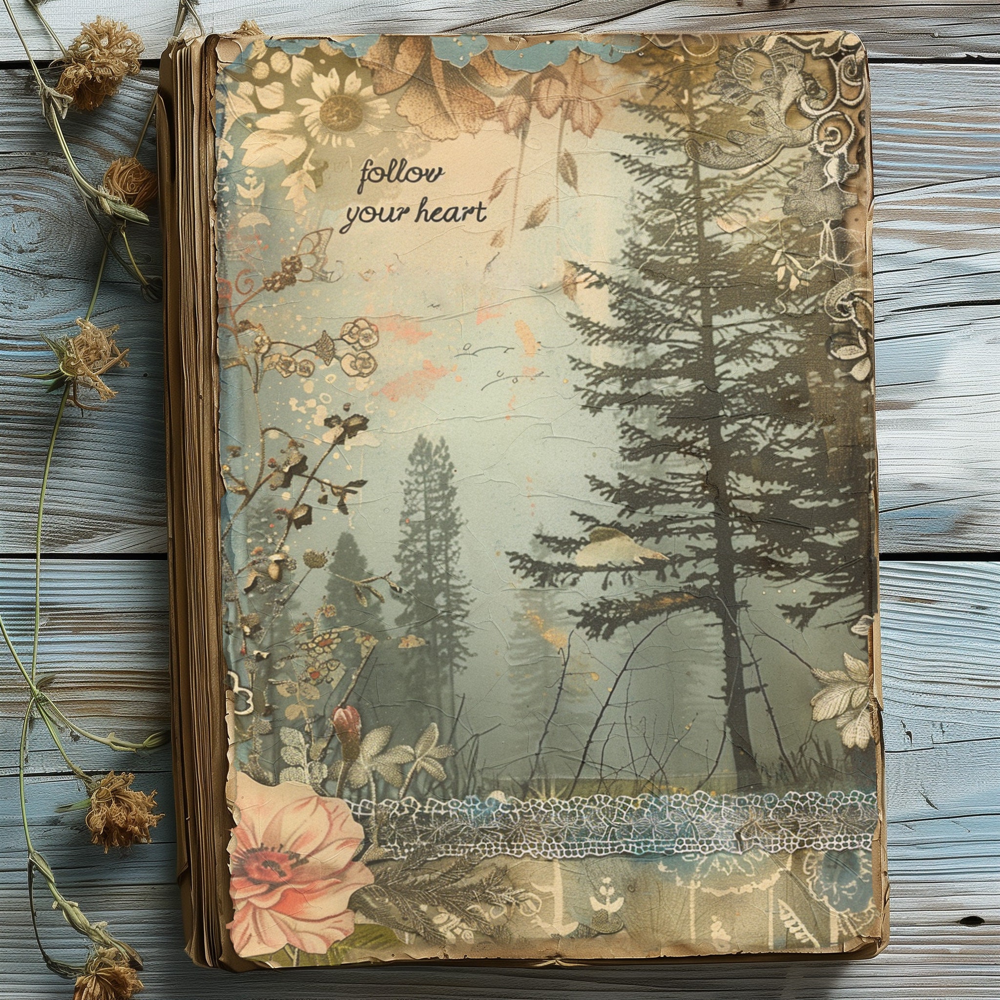 4 Inspirational Forest Digital Journal Pages Follow Your Heart Nature ...