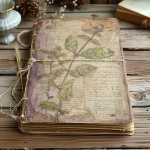 4 Vintage Floral Junk Journal Pages Digital Kit Scrapbooking Botanical ...