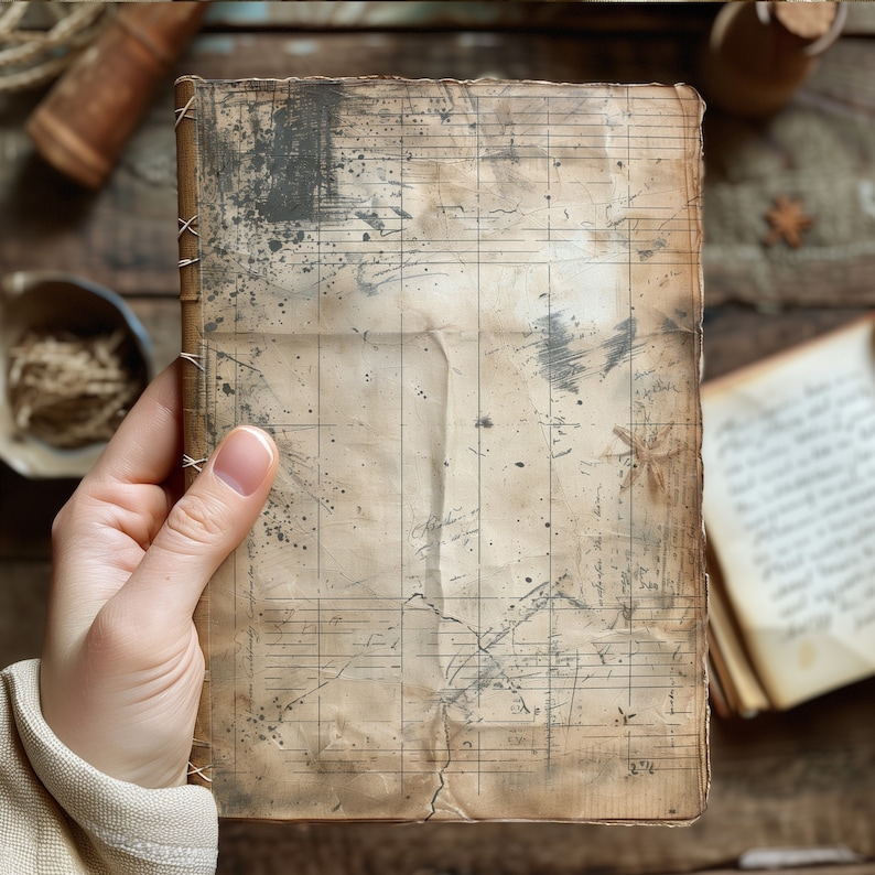 4 Grunge Junk Journal Pages, Scrapbooking, Artwork, Vintage Aesthetic ...