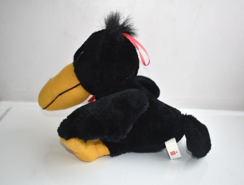 Vintage 8" ESC International Toys Puppet Crow Raven Bird Black Yellow ...