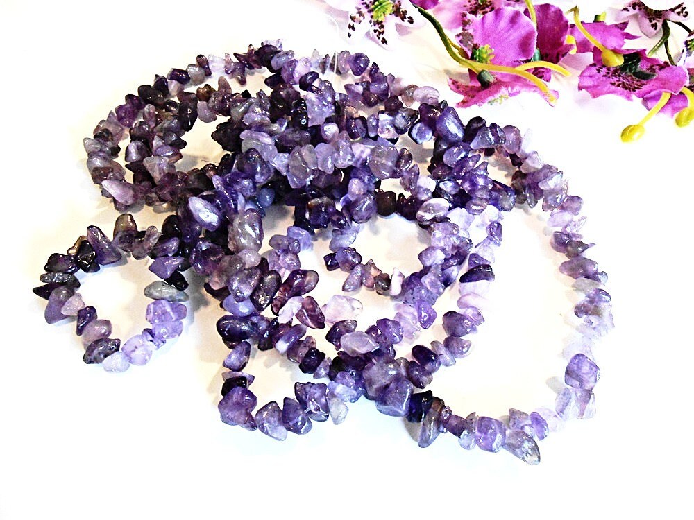 Raw Amethyst Chips Beads Cut Rough Gemstone Pebble Natural | Etsy