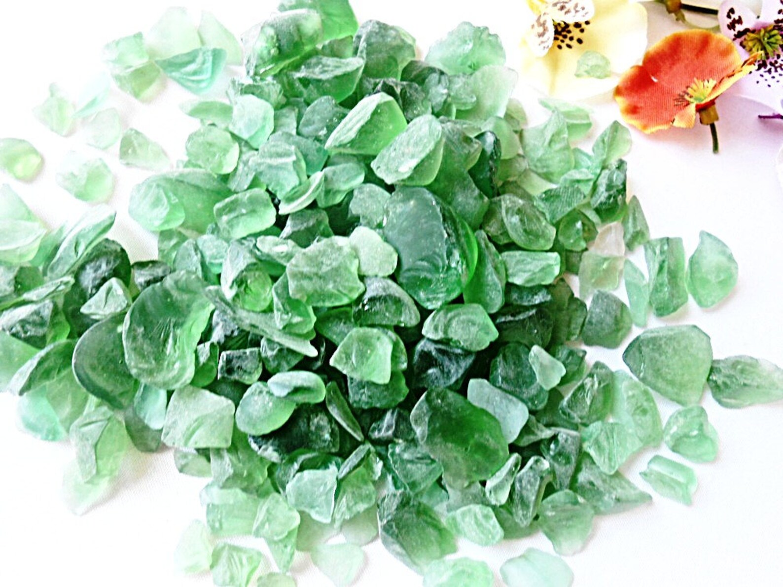 Glass Stained Light Spring Forest Green Crystal Frosted Sea - Etsy