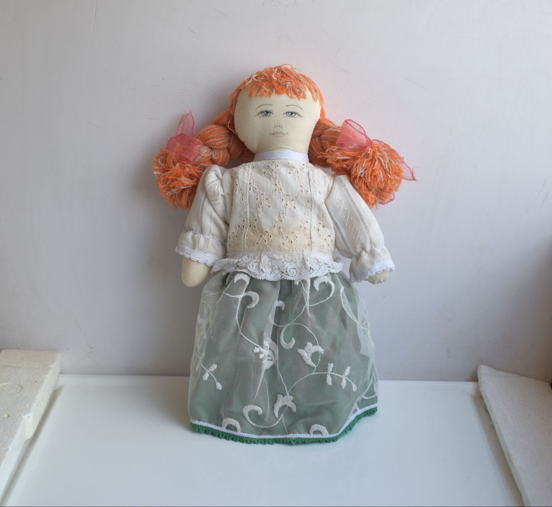 Vintage 14 Rug Doll Cloth Stuffed Fabric Collectible Figurine White ...
