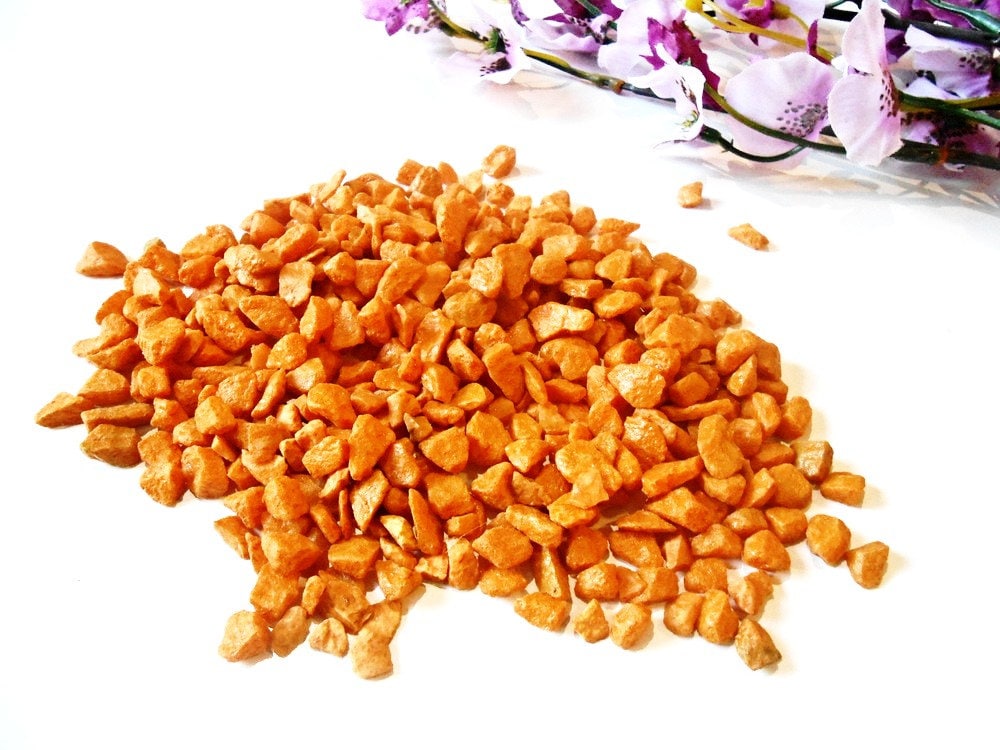 Orange Tiny Natural Stones 5 Oz Colored Mosaic Garden Chip - Etsy