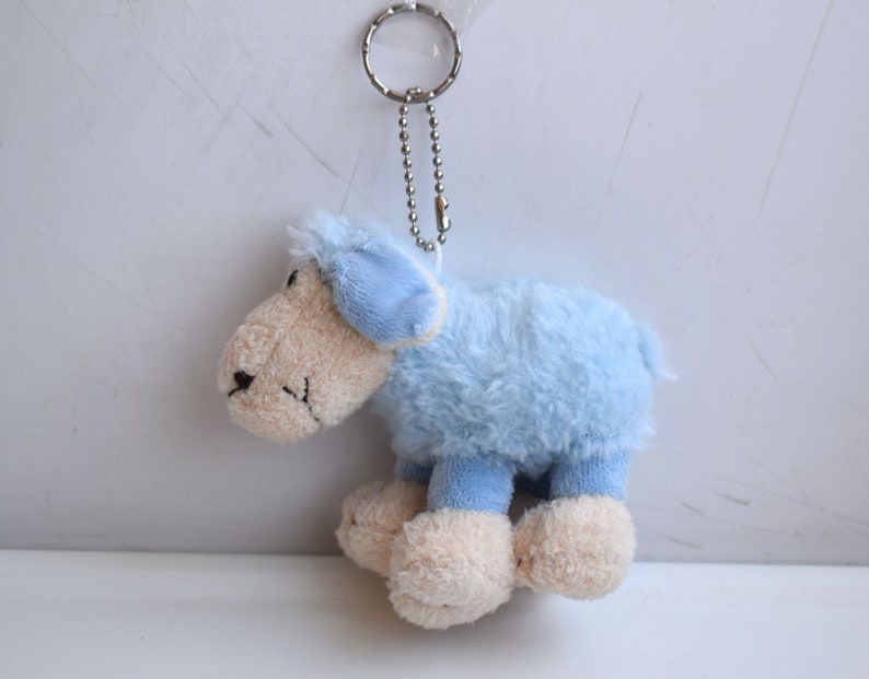 Cute Blue Sheep Lamb Keychain Plush Stuffed Soft Toy Key Chain Gift for ...