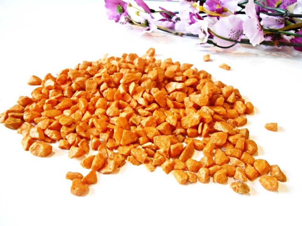 Orange Tiny Natural Stones 5 Oz Colored Mosaic Garden Chip - Etsy