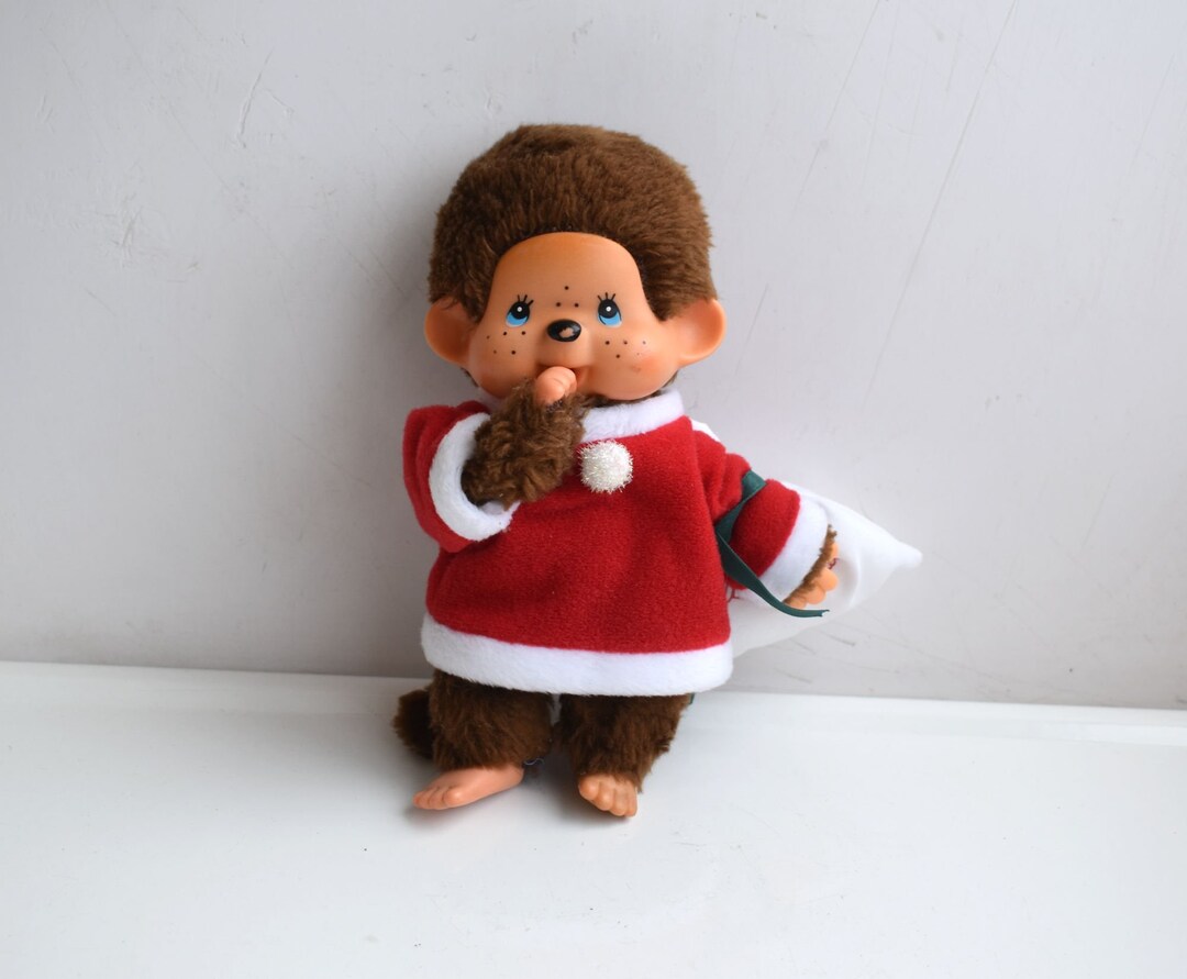 Vintage 8" Monchhichi Monkey Rare Santa Claus Nicholaus Christmas Thumb ...