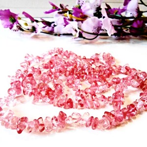 Raw Cherry Quartz Chips Beads Cut Rough Gemstone Pebble Natural Mineral ...