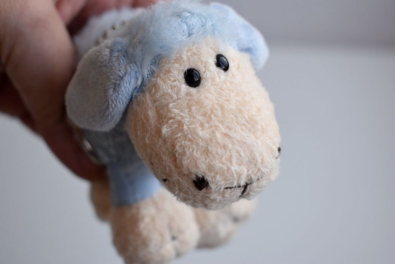 Cute Blue Sheep Lamb Keychain Plush Stuffed Soft Toy Key Chain Gift for ...