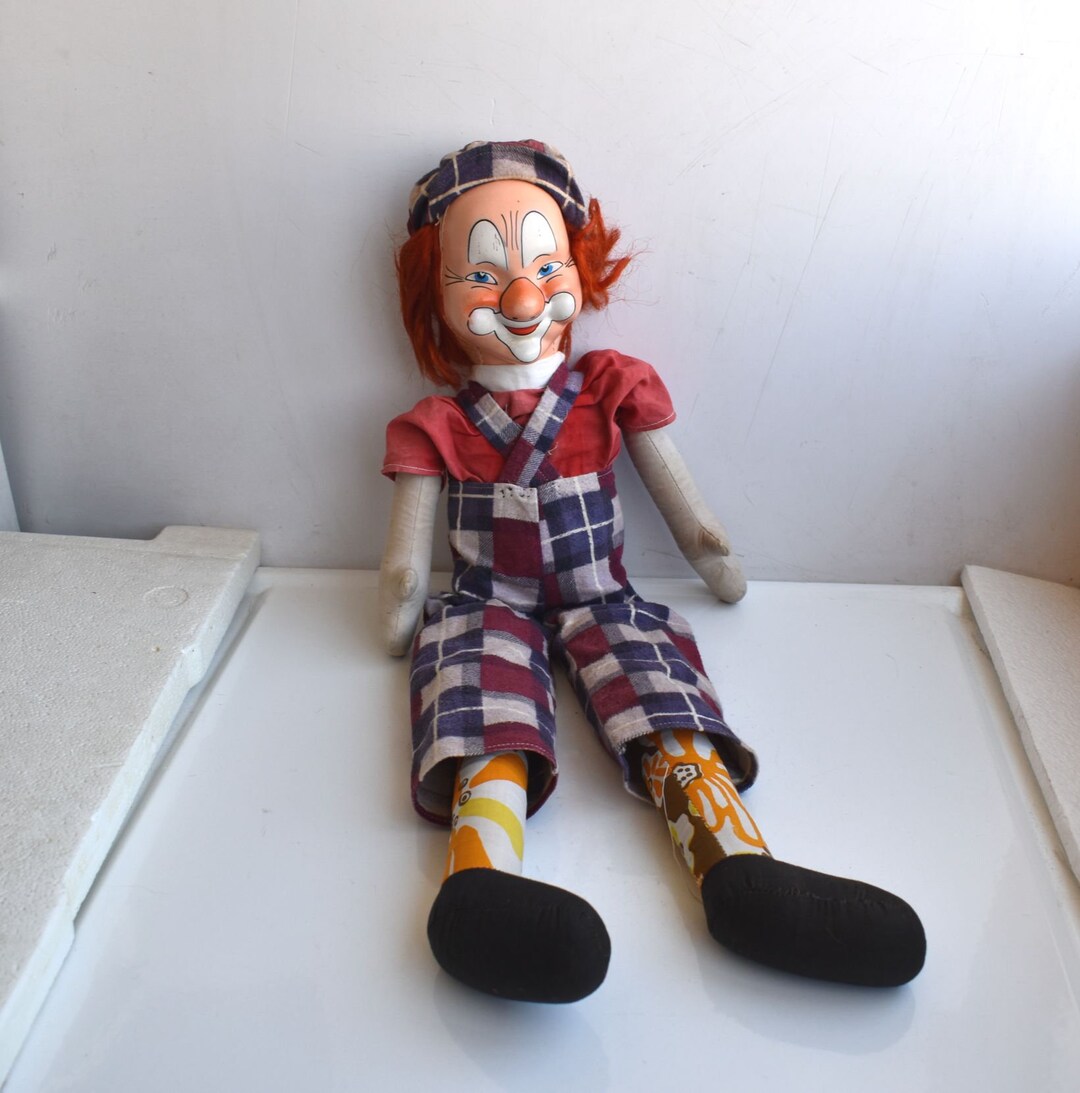 Vintage 25 Rare Collectible MCM Large Clown Doll Circus Bozo Jester ...