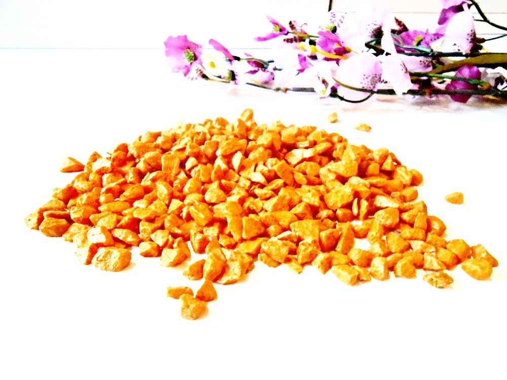 Orange Tiny Natural Stones 5 Oz Colored Mosaic Garden Chip - Etsy