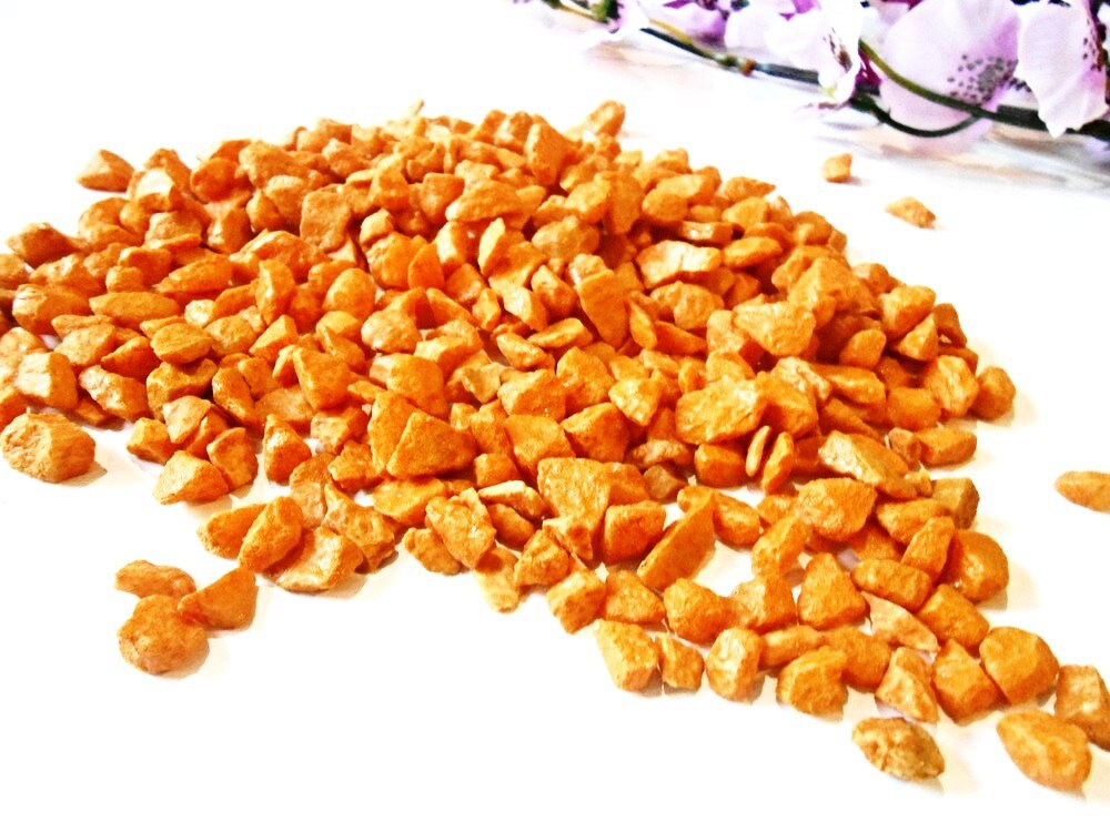 Orange Tiny Natural Stones 5 Oz Colored Mosaic Garden Chip - Etsy