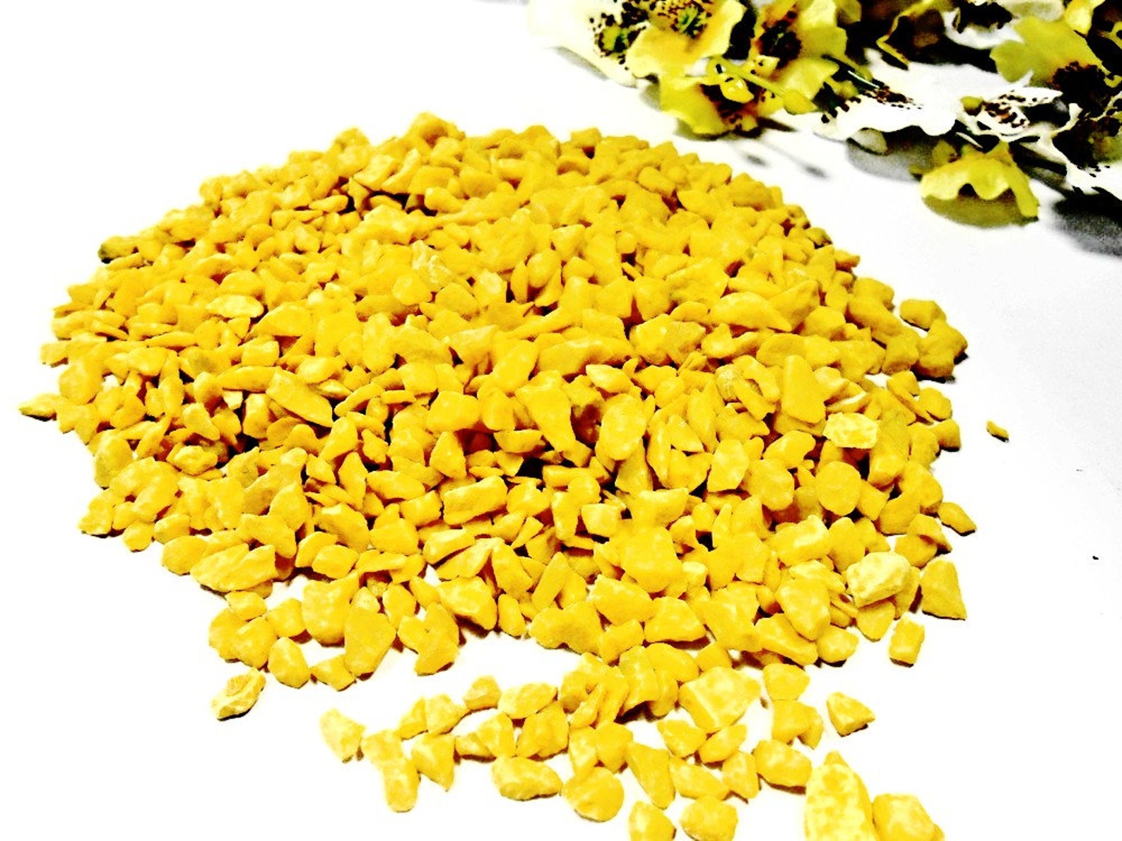 Yellow Tiny Natural Stones 5 Oz Colored Mosaic Garden Chip | Etsy