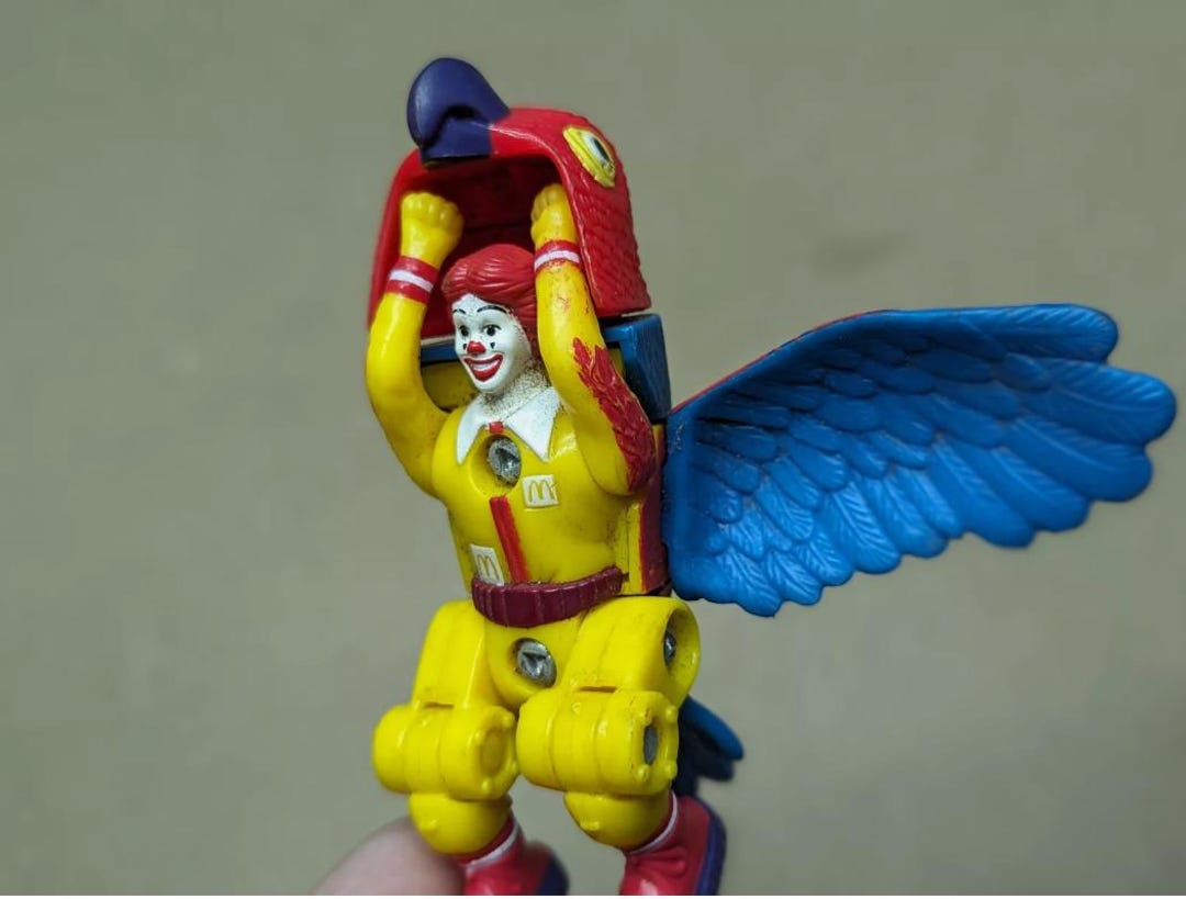 Vintage Ronald Mcdonald Parrot Mcdonalds 1999 Plastic Toy Happy Meal ...