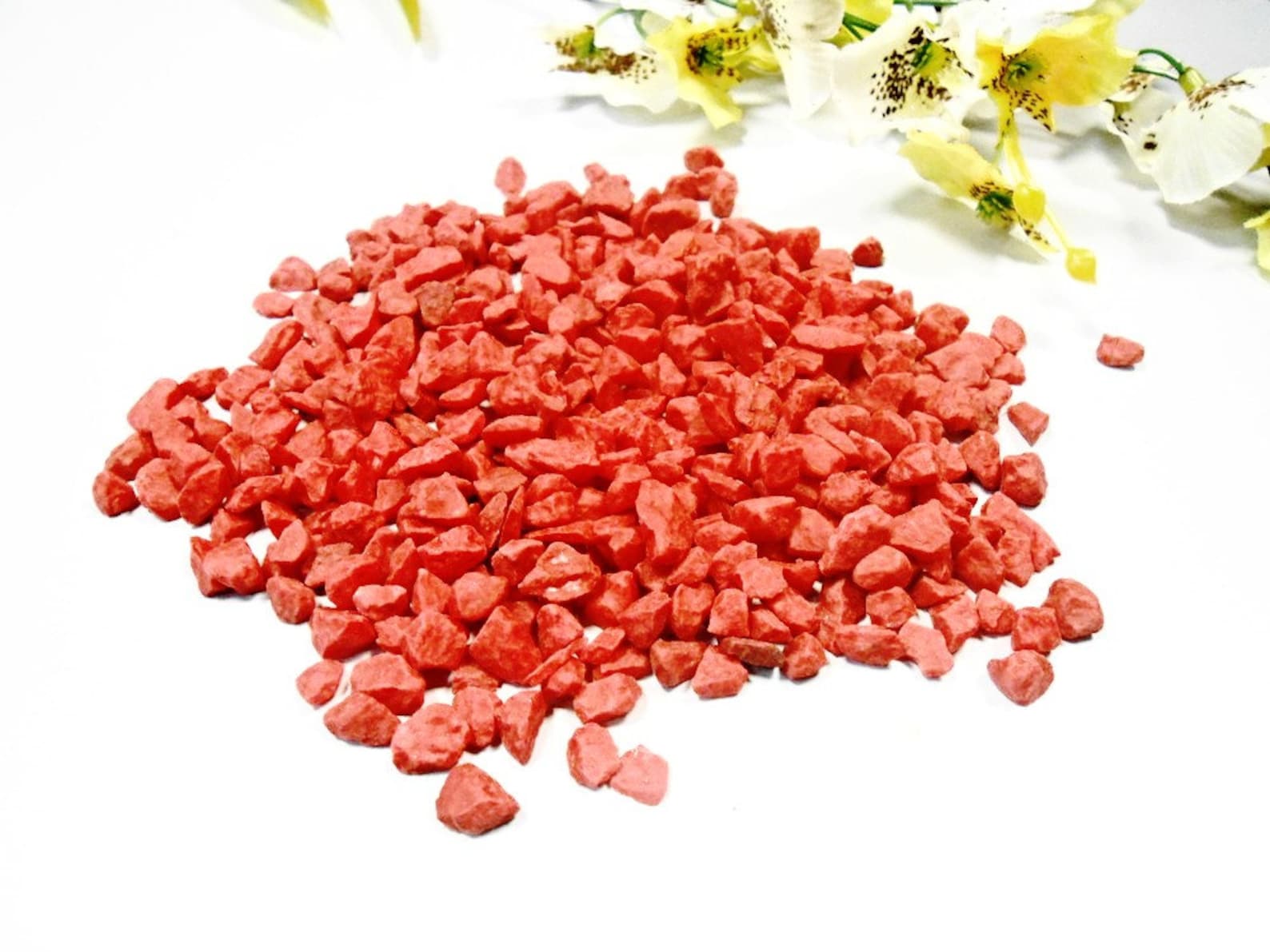 Tiny Gravels Natural Stones 5 Oz Coral Orange Red Color Mosaic Garden ...
