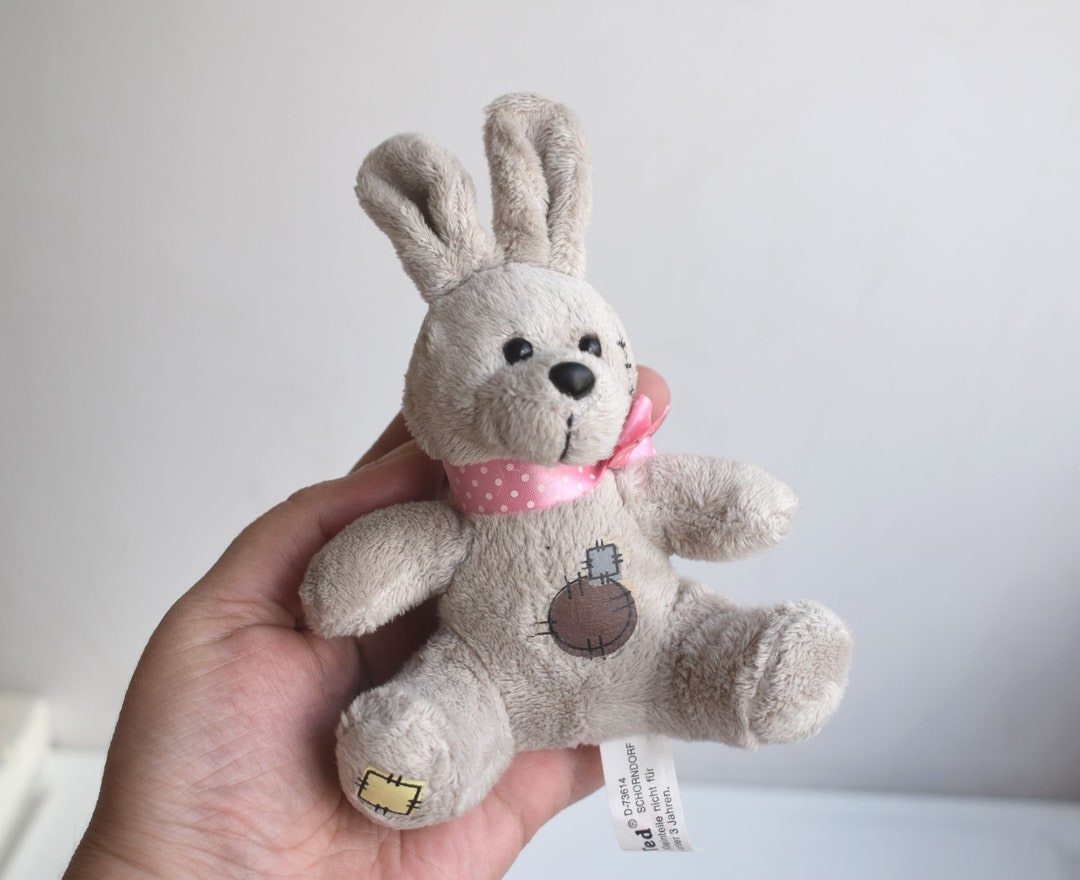 Vintage Cute Ted Bunny Rabbit Keychain Plush Stuffed Soft Toy Key Chain ...