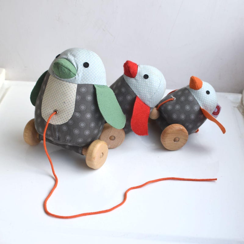 Wooden Chicken Toy - Etsy