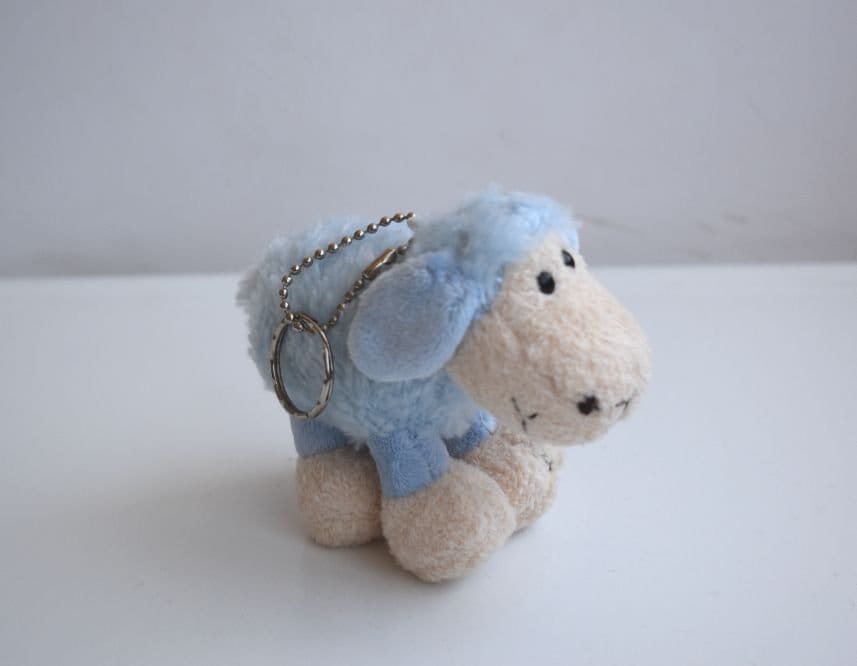Cute Blue Sheep Lamb Keychain Plush Stuffed Soft Toy Key Chain Gift for ...