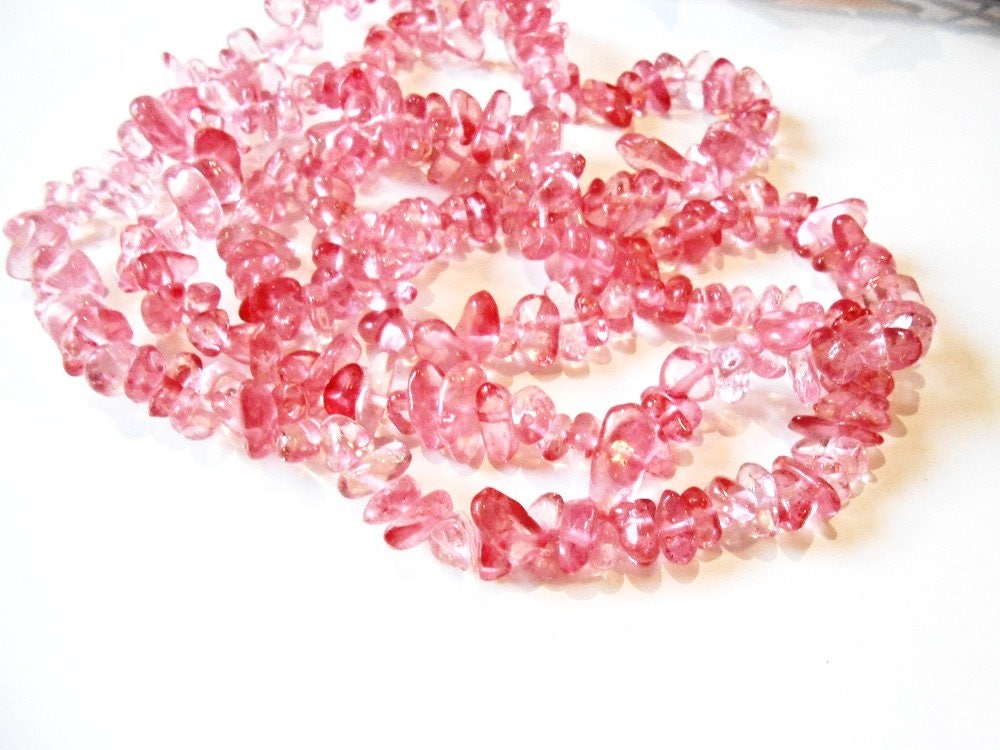 Raw Cherry Quartz Chips Beads Cut Rough Gemstone Pebble - Etsy