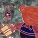 Vintage Teddy Bear Wall Picture Plaque Panel Ceramic Tile Clay Hand ...