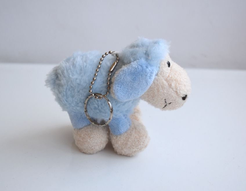 Cute Blue Sheep Lamb Keychain Plush Stuffed Soft Toy Key Chain Gift for ...