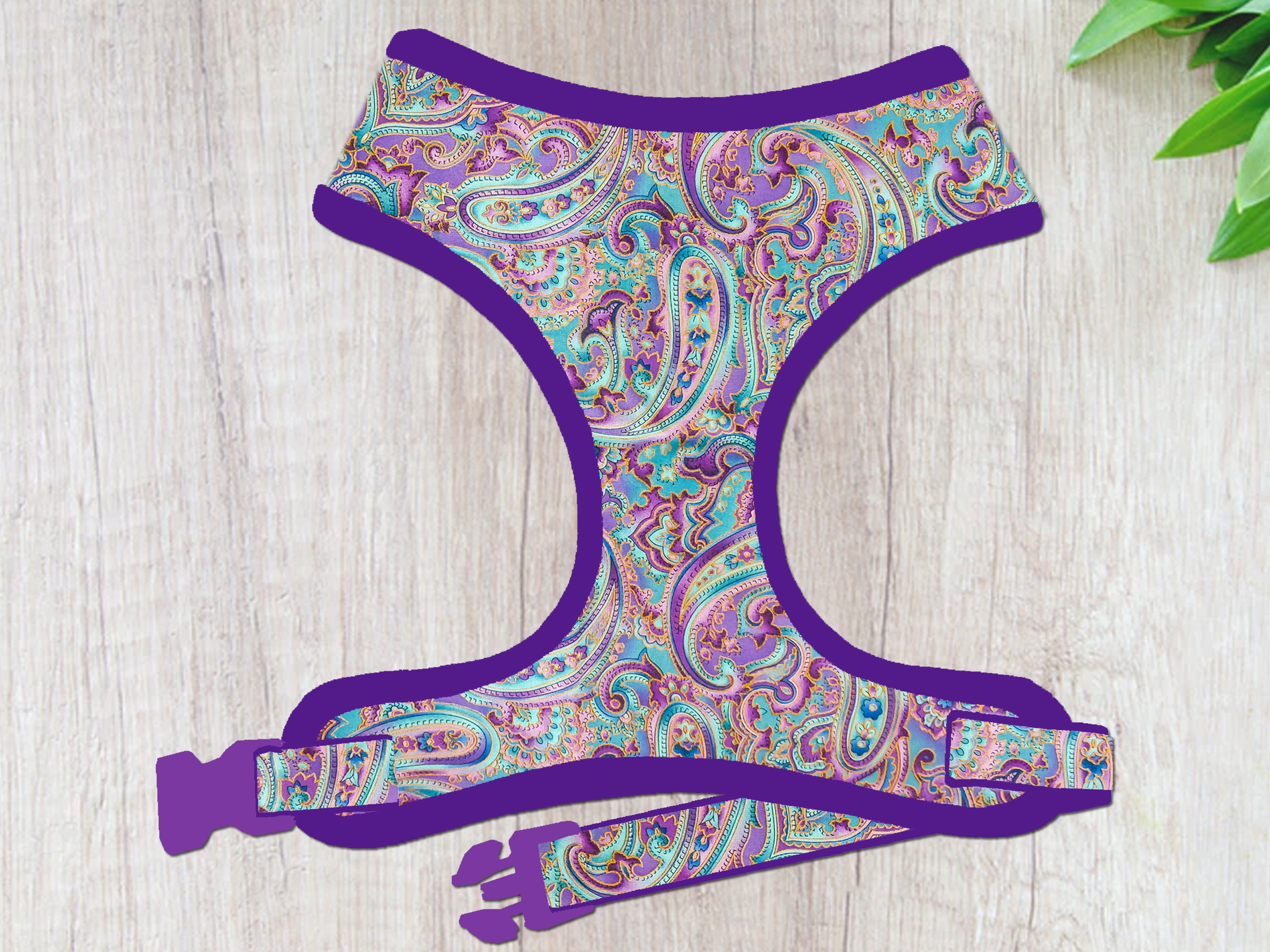 Paisley floral dog harness/ girl purple dog harness vest/ | Etsy