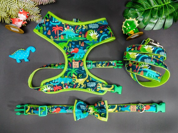 Dinosaur Boy Dog Harness Leash Set/ Black Cute Dog Harness - Etsy